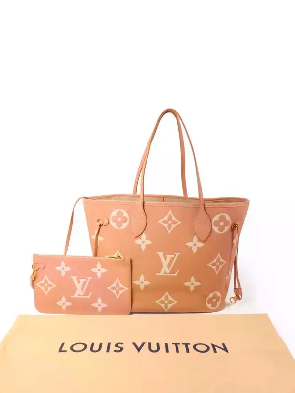 LOUIS VUITTON Mm Neverfull Monogram Empreinte Tote Bag - Orange