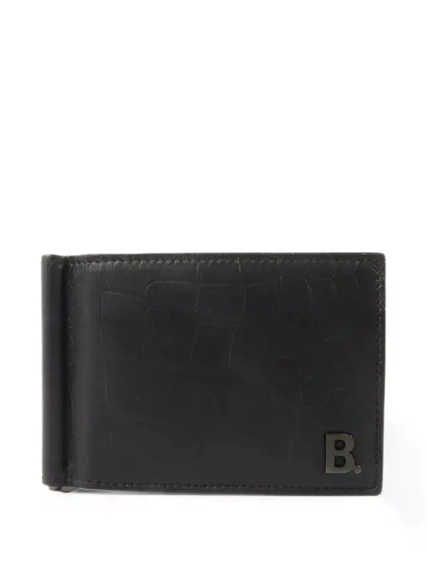Balenciaga Croc-effect Bifold Wallet - Black