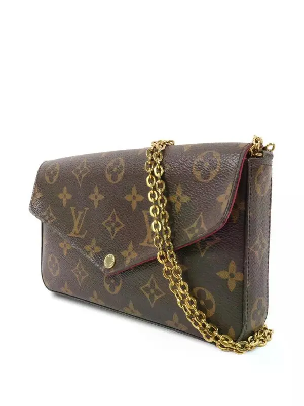 LOUIS VUITTON Monogram Canvas Felicie Pochette Shoulder Bag - Brown