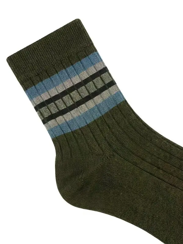 Valentino Garavani Ribbed Striped-trim Socks