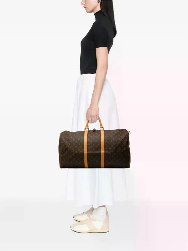 LOUIS VUITTON 2001 Monogram Keepall 55 Travel Bag