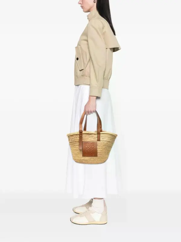 Loewe 2018 Medium Raffia Anagram Basket Tote Bag
