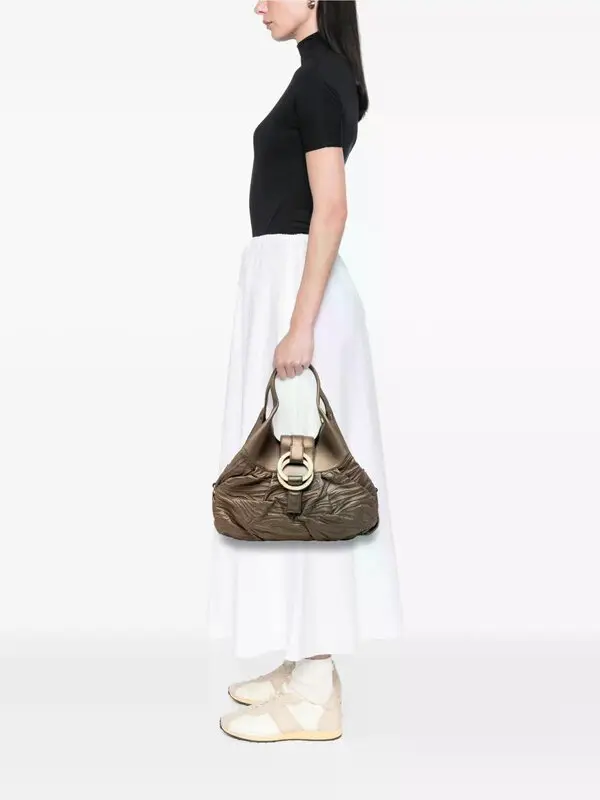 BVLGARI 2010-2026 Metallic Leather Chandra Handbag