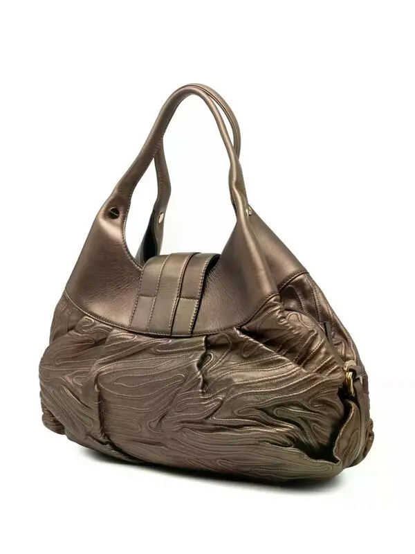 BVLGARI 2010-2026 Metallic Leather Chandra Handbag
