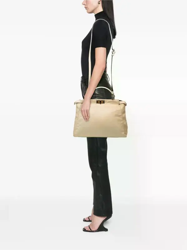 Fendi 2000-2010 Large Leather Peekaboo Iconic Satchel