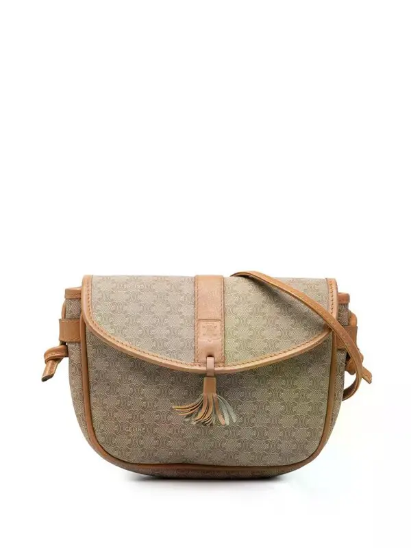 Celine 2007 Macadam Coated Canvas Crossbody Bag - Neutrals