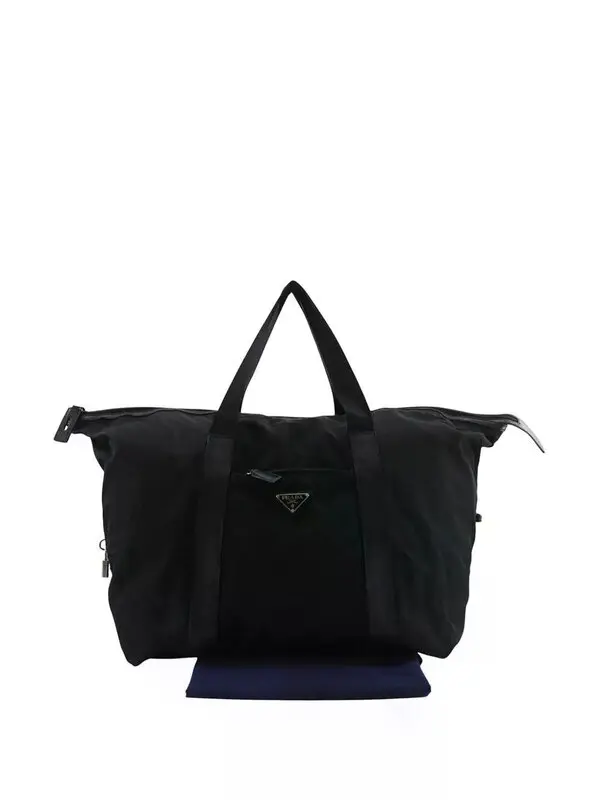 Prada Saffiano Trimmed Tessuto Travel Bag