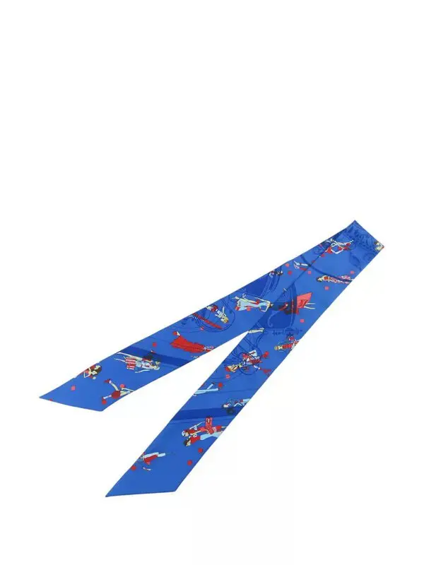 Hermès 2019-2020 Ex Libris Les Parisiennes Silk Twilly Scarf Scarves - Blue