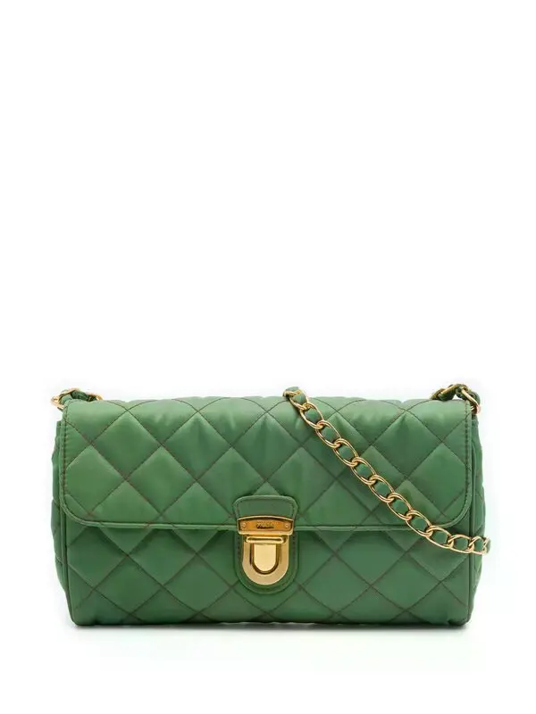 Prada 2010-2026 Impuntu Tessuto Chain Crossbody Bag - Green