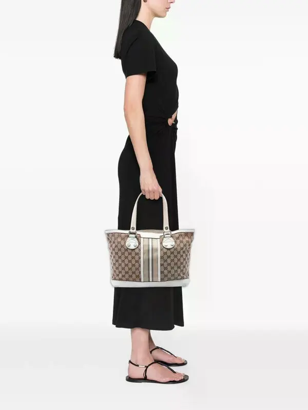 Gucci Gg Canvas Web Tote Bag - Neutrals