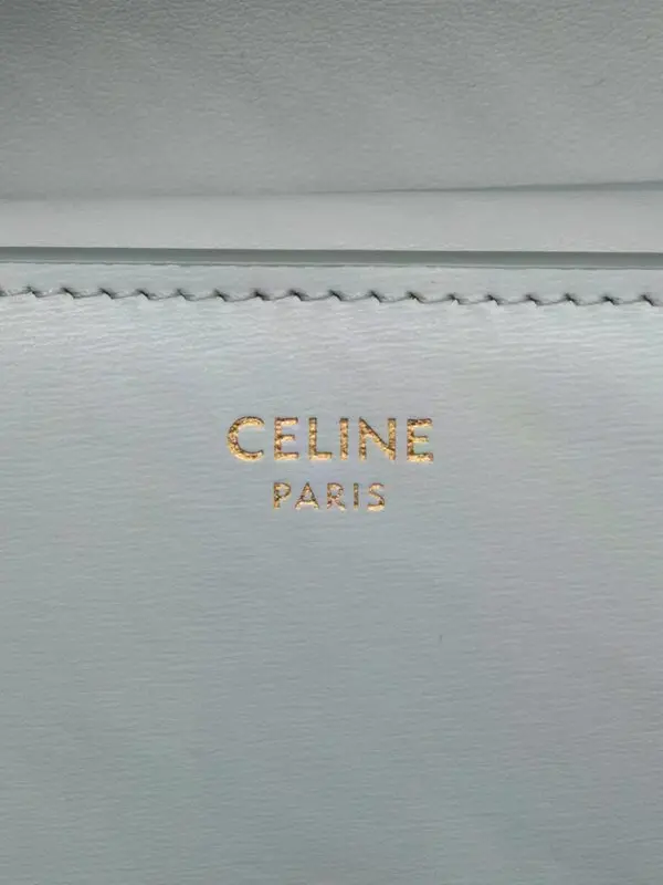 Celine 2023 Shiny Calfskin Triomphe Flap Wallet Small Wallets