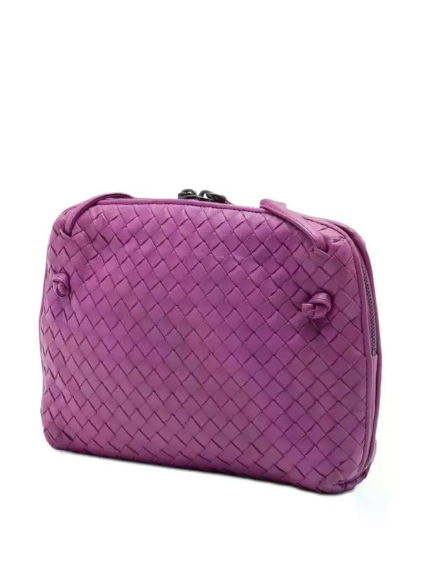 Bottega Veneta Nappa Intrecciato Nodini Crossbody Bag - Purple