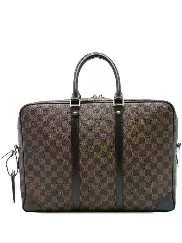 LOUIS VUITTON Damier Ebene Porte Documents Voyage Gm Business Bag - Brown