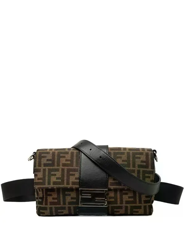 Fendi 2010-2026 Zucca Canvas Convertible Baguette Satchel - Brown