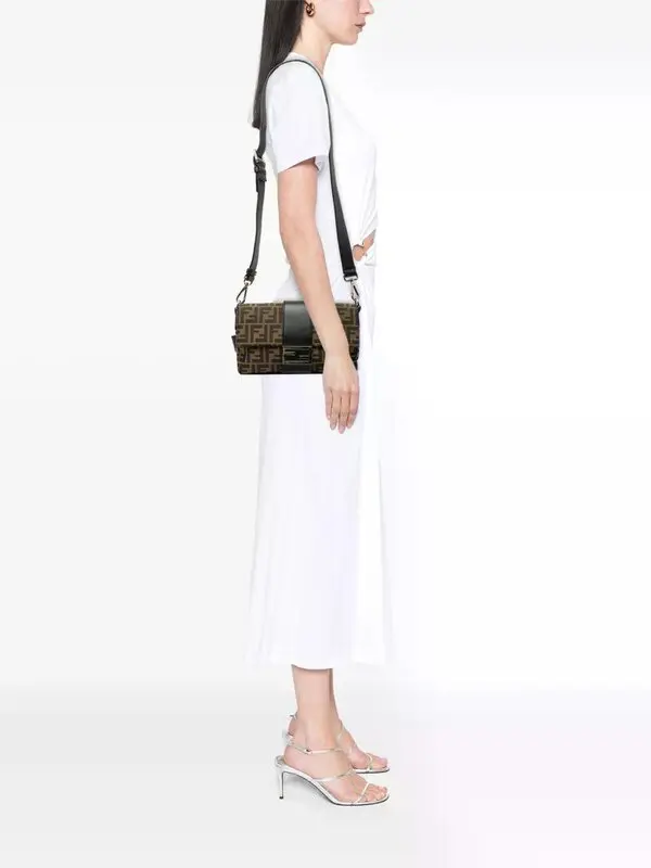 Fendi Zucca Canvas Convertible Baguette Satchel
