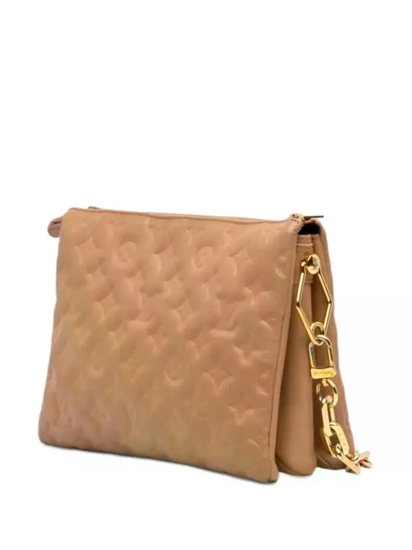 LOUIS VUITTON Monogram Embossed Puffy Lambskin Coussin Pm Satchel - Brown