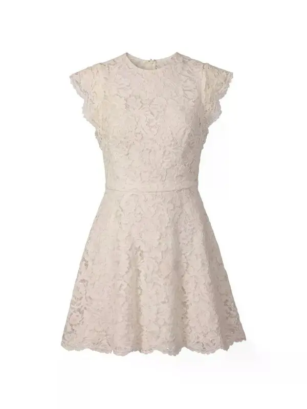 Valentino Garavani Lace-overlay Cap-sleeve Mini Dress - White