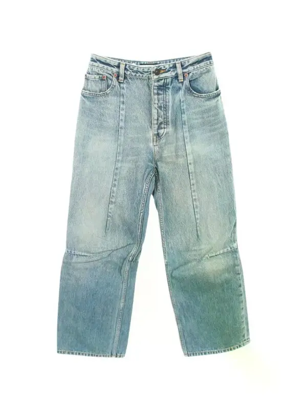 Balenciaga 2000s Faded Straight-leg Jeans - Blue