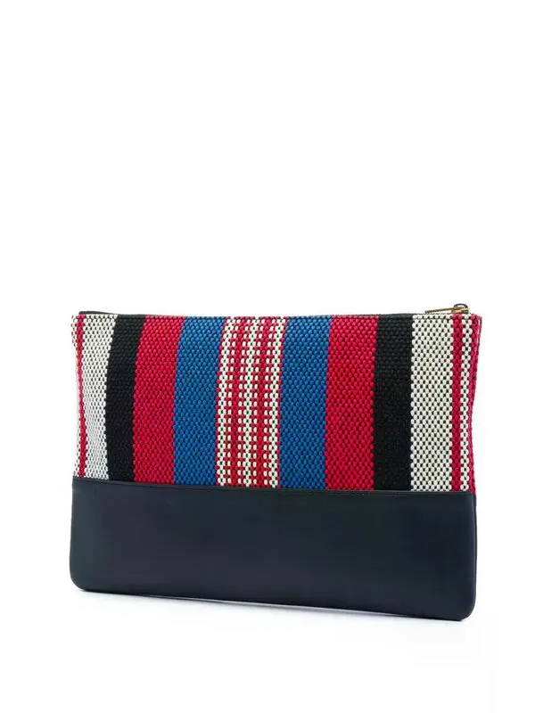 Celine 2015 Canvas Striped Solo Pouch Clutch Bag