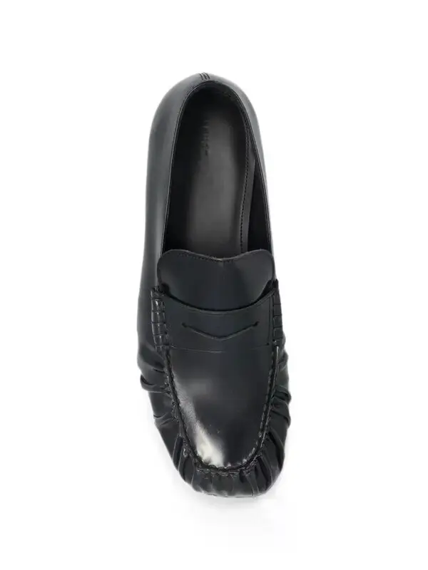 ALOHAS Aven Ruched Leather Loafers