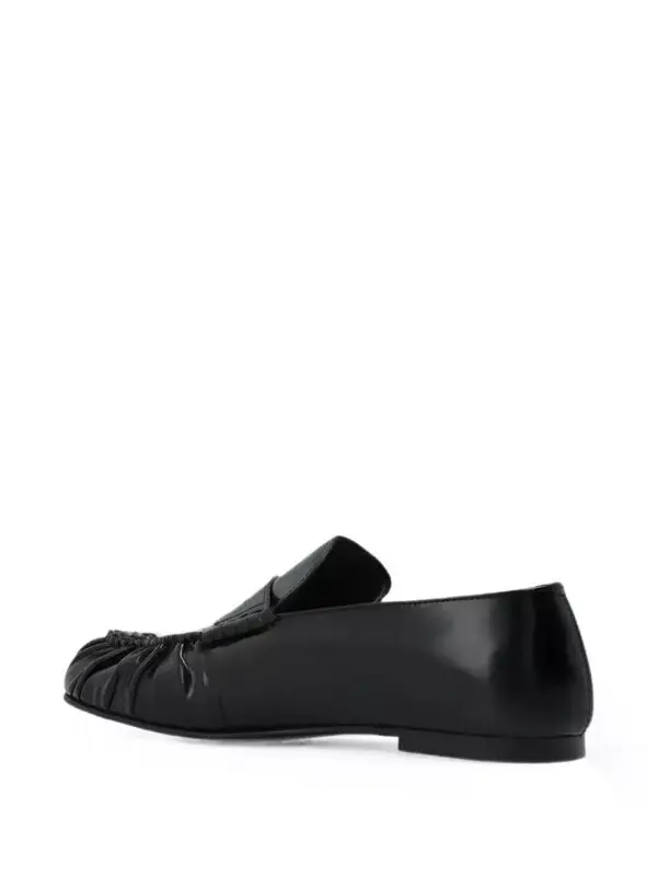 ALOHAS Aven Ruched Leather Loafers