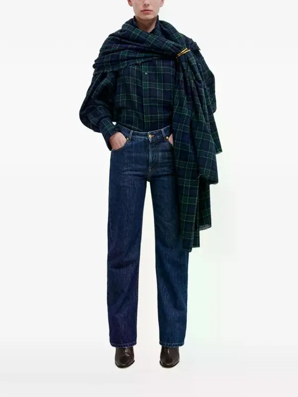 DARKPARK Georgia Detachable-scarf Check Shirt