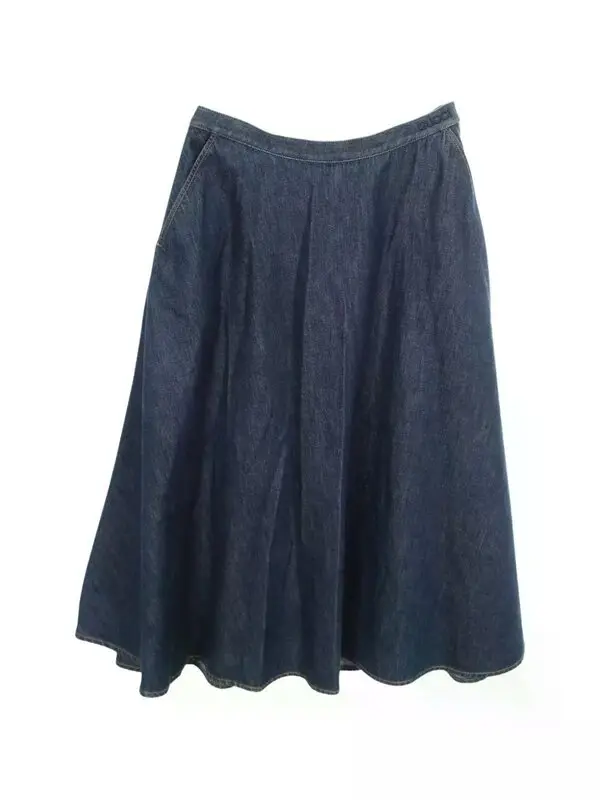 Gucci 2010s Flared Midi Denim Skirt