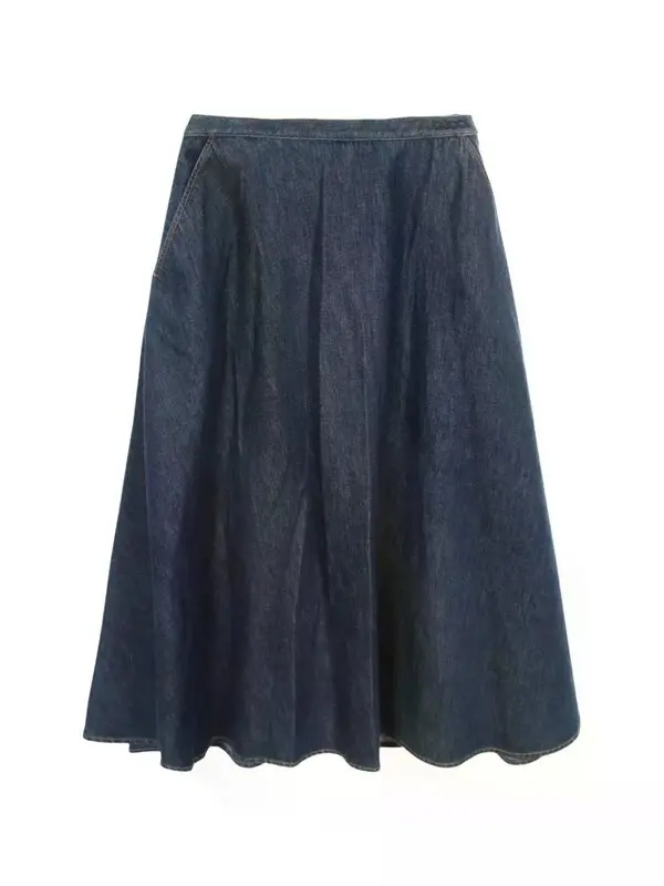 Gucci Flared Midi Denim Skirt - Blue