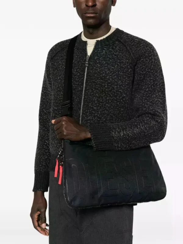 DIESEL® Logo Embossed Ripstop Shoulder Bag