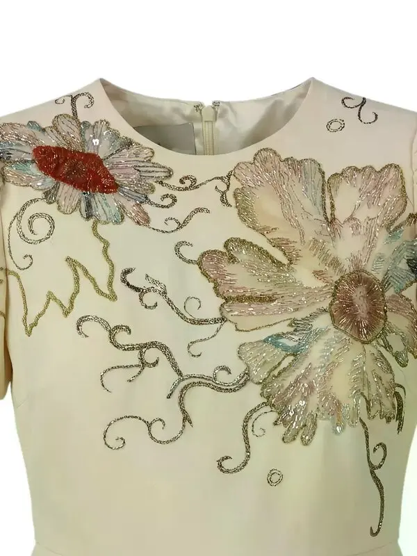 Valentino Garavani Floral-embroidered Sequin-embellished A-line Dress