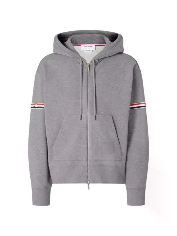 Thom Browne Striped-detail Hoodie - Grey
