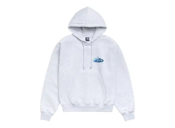 StÜssy Wave Oval Hoodie Ash Heather - Multicolor