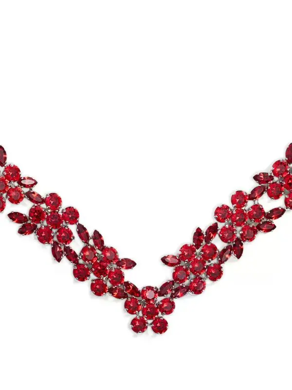Simone Rocha Embellished Floral V-line Necklace