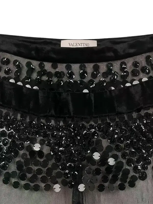 Valentino Garavani Embellished Ruffled A-line Skirt