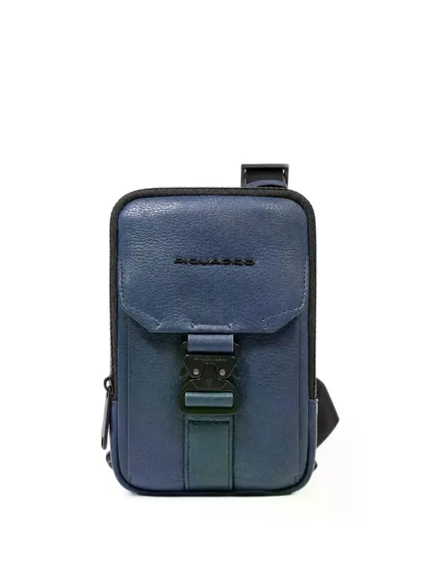 PIQUADRO Buckle-fastening Leather Messenger Bag