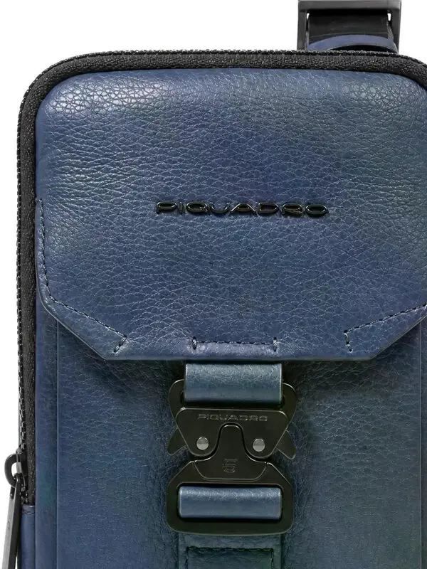 PIQUADRO Buckle-fastening Leather Messenger Bag