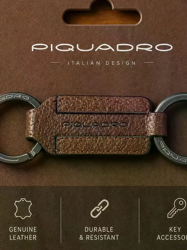 PIQUADRO Logo-engraved Leather Keyring
