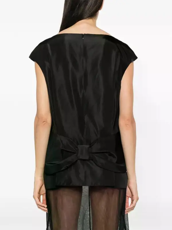 Simone Rocha Bow Detail Peplum Top - Black
