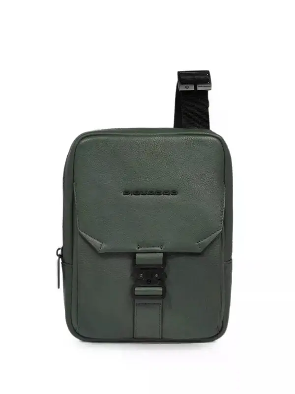 PIQUADRO Buckle-fastening Leather Messenger Bag