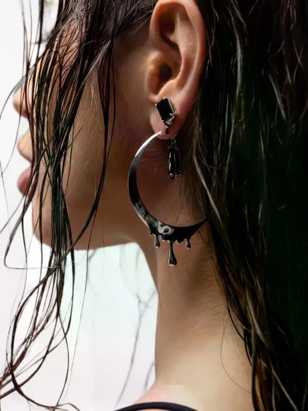 SAPFIRA Onyx-embellished Sterling Earrings - Silver
