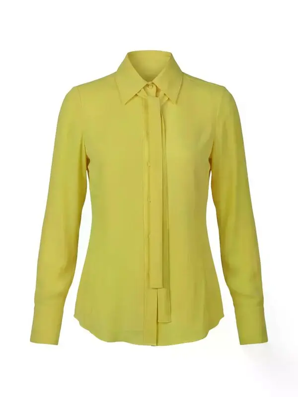 Valentino Garavani Lavallière-neck Long-sleeve Shirt - Yellow