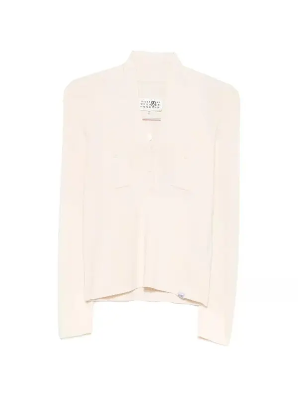 MAISON MARGIELA V-neck Pocket-detail Sweater - Neutrals
