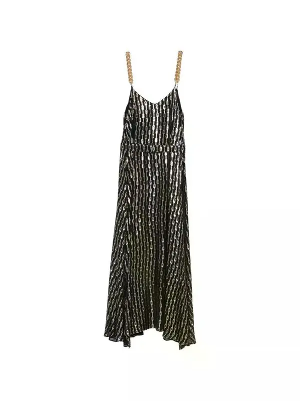 SIMONA CORSELLINI Chain-link-print Chain-strap Maxi Dress