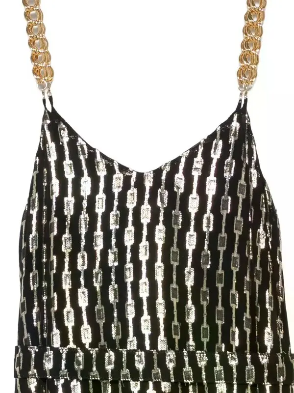 SIMONA CORSELLINI Chain-link-print Chain-strap Maxi Dress