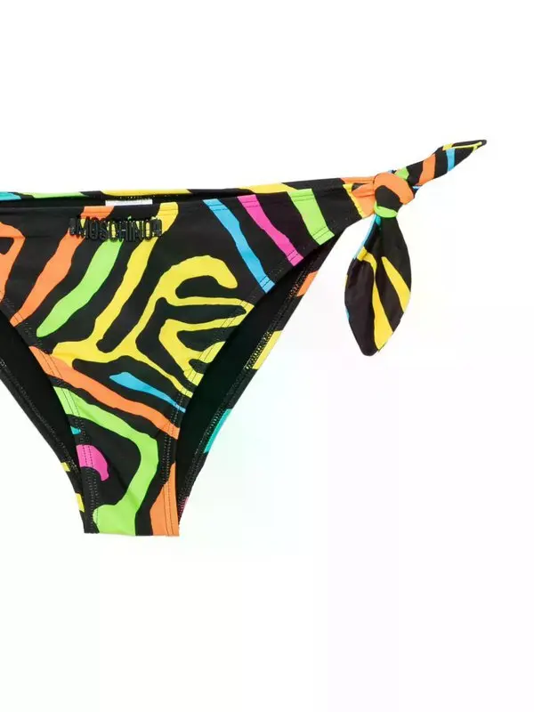 Moschino Zebra-print Side-tie Bikini Bottoms