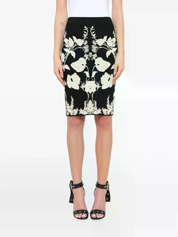 Alexander McQueen Floral-intarsia Pencil Skirt