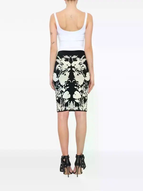 Alexander McQueen Floral-intarsia Pencil Skirt
