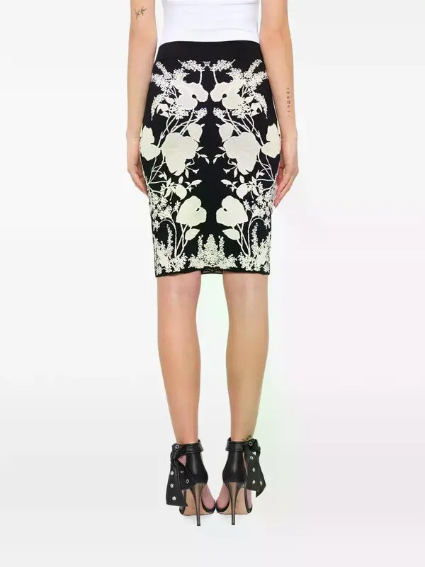Alexander McQueen Floral-intarsia Pencil Skirt