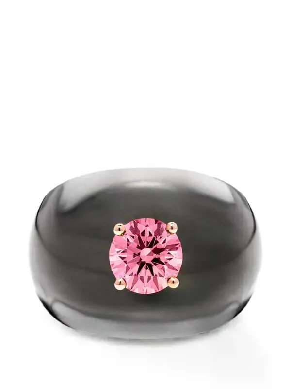 SOLO FOR DIAMONDS Diamond-embellished Dome Ring
