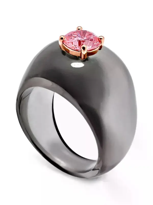 SOLO FOR DIAMONDS Diamond-embellished Dome Ring